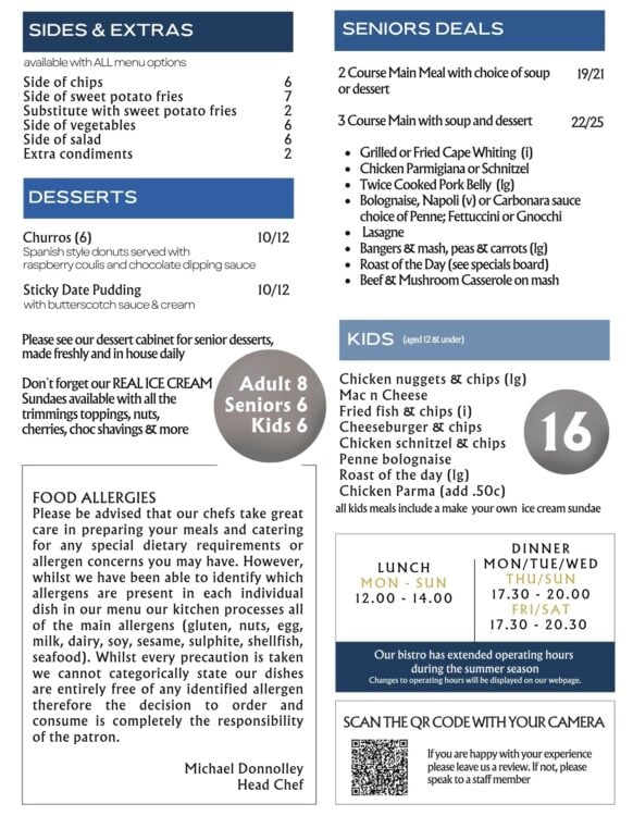 MENU - Rosebud RSL